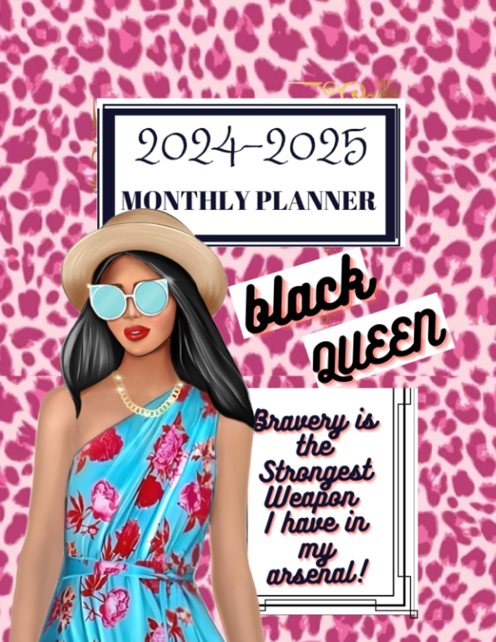 BLACK QUEEN 2024-2025 LARGE TWO YEAR MONTHLY PLANNER- FEDERAL HOLIDAYS AND WITH 24MONTHLY CALENDAR AFRO-AMERICAN MELANIN WOMEN: Contains CONTACT info, ... TRACKER, Great gift for CHRISTMAS NEW YEAR