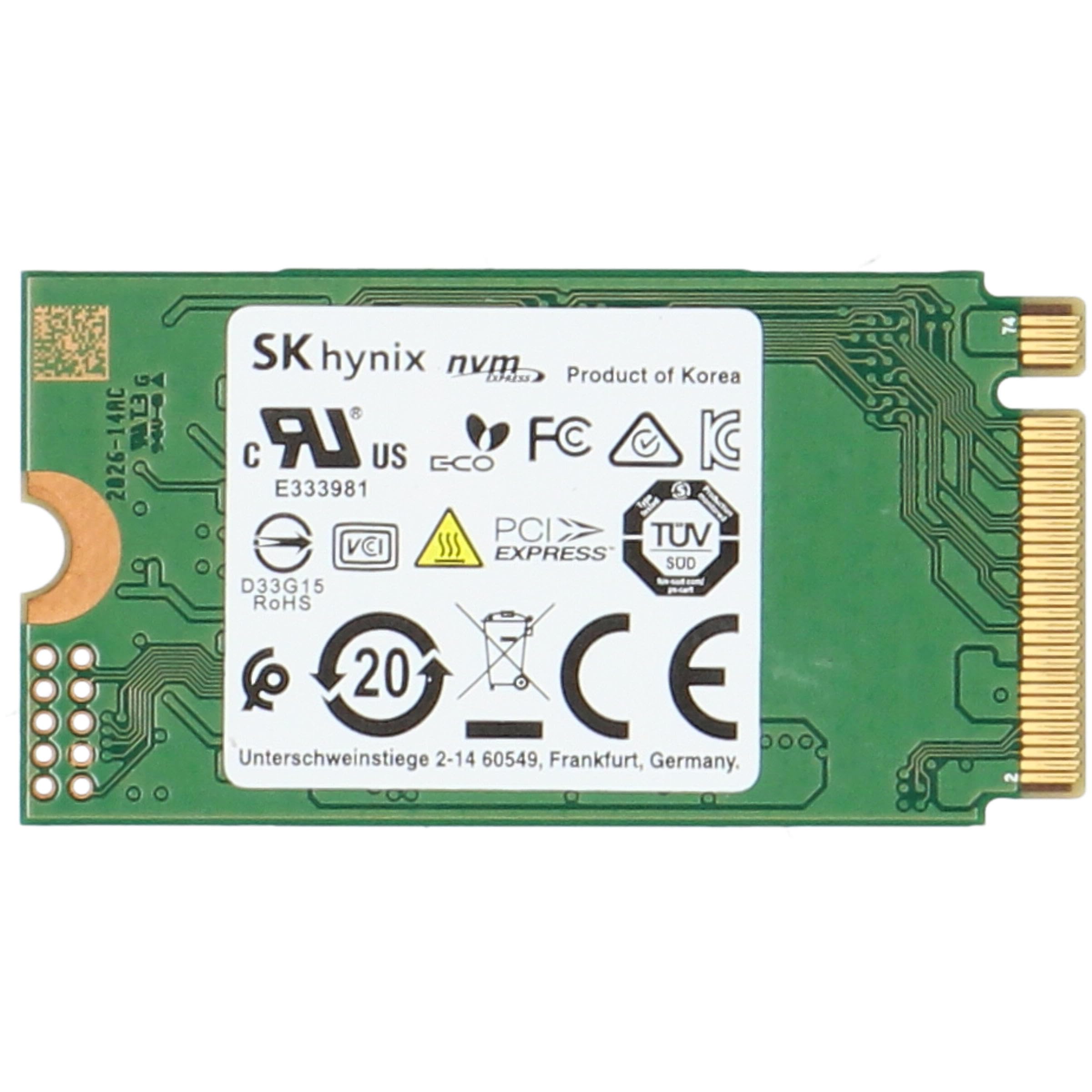 SK hynix BC511 512GB M.2 2242 42mm NVMe PCIe Gen 3 x4 TLC SSD (SSS0V27609) for ThinkPad ProBook Latitude EliteBook Ideapad Inspiron Laptop Ultrabook Tablet - Internal Solid State Drive (OEM New)
