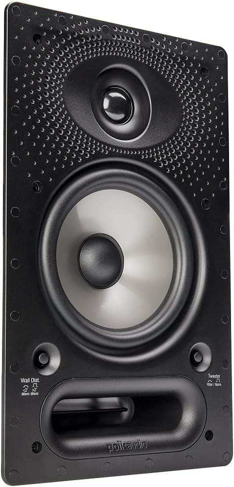 Polk Audio 65-RT in-Wall Speakers with 6.5" Driver - The Vanishing Series | 2 Speakers | Use as Left/Right Front Speakers, Stealth Side or Rear Surrounds | White, Paintable Grilles