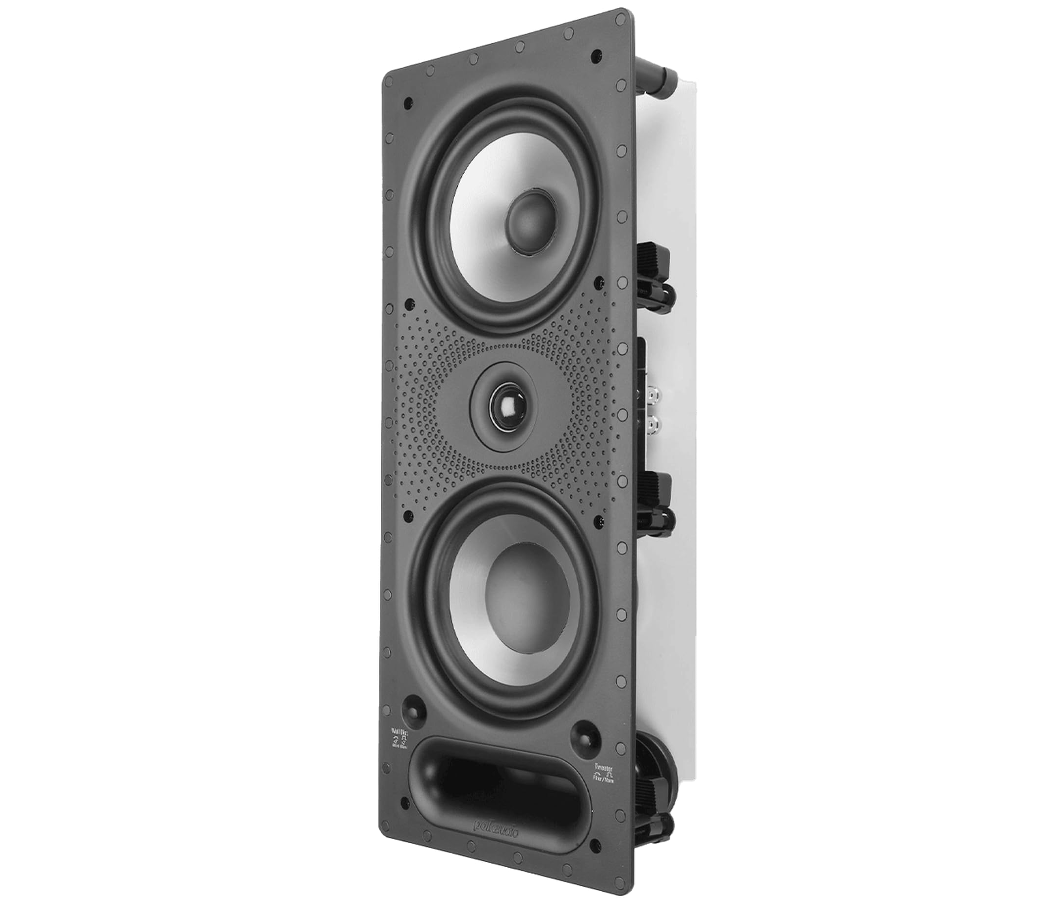 Polk Audio 265-RT 3-Way in-Wall Speakers - The Vanishing Series | 2 Speakers | Easily Fits in Ceiling/Wall | Use in Front, Rear or as Surrounds | White, Paintable Grille