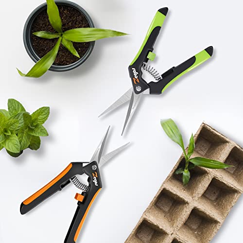 Zegos Bud Trimming Scissor 1 Pack with Curved Blades and Titanium Non-sticky Coating, Precision Pruning Shears, Hand Pruning Snips, Garden Scissors for Herb and Bud Trimming, Bonsai Cutting