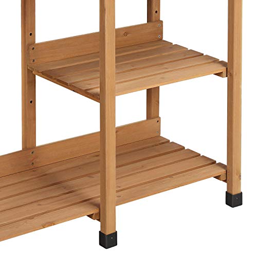 Topeakmart 45.2x17.7x47.6'' (LxWxH) Potting Benches Outdoor Garden Potting Table Work Bench with Removable Sink Drawer Rack Shelves Work Station, Wood