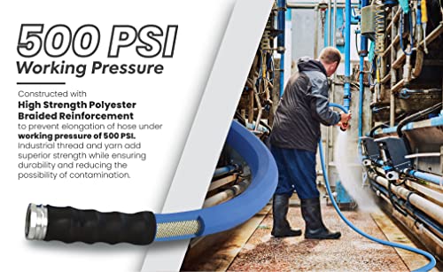 AG-LITE BSAL58100 5/8" x 100' Hot/Cold Water Rubber Garden Hose, 100% Rubber, Ultra-Light, Super Strong, 500 PSI, -50F to 190F Degrees, High Strength Polyester Braided