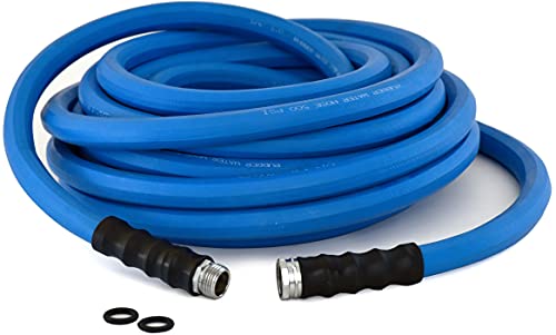 AG-LITE BSAL58100 5/8" x 100' Hot/Cold Water Rubber Garden Hose, 100% Rubber, Ultra-Light, Super Strong, 500 PSI, -50F to 190F Degrees, High Strength Polyester Braided