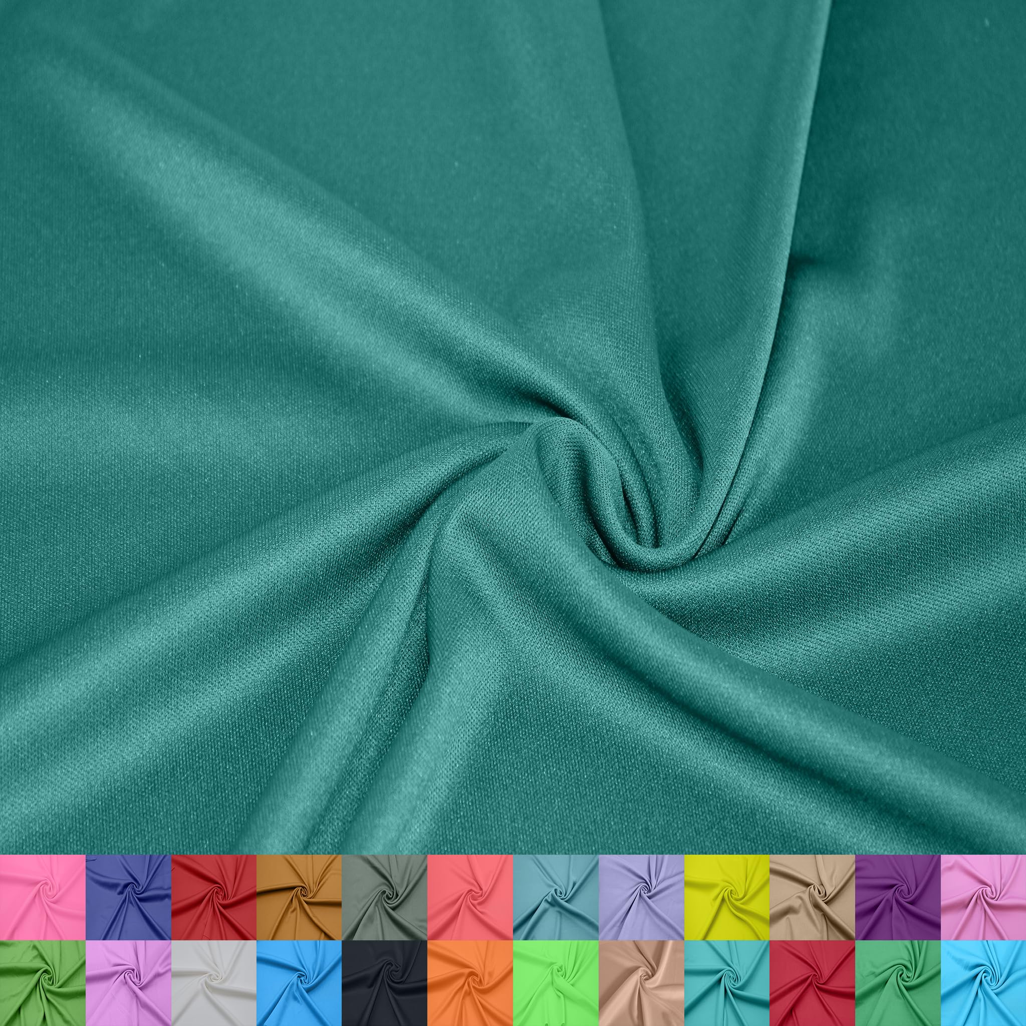 Texco Inc 60" Wide 100% Polyester Interlock Lining – Lightweight Knit Fabric by The Yard for Apparel, Clothing, Draperies, School Projects, Party Decorations, and DIY, Verdant #107 3 Yards
