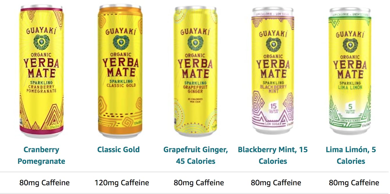 Guayaki Yerba Mate, Sparkling Clean Energy Drink Alternative, Variety Pack, 12oz Cans - 10 Pack