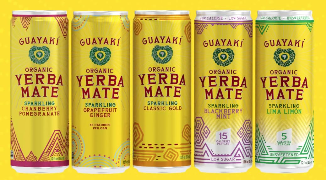 Guayaki Yerba Mate, Sparkling Clean Energy Drink Alternative, Variety Pack, 12oz Cans - 10 Pack