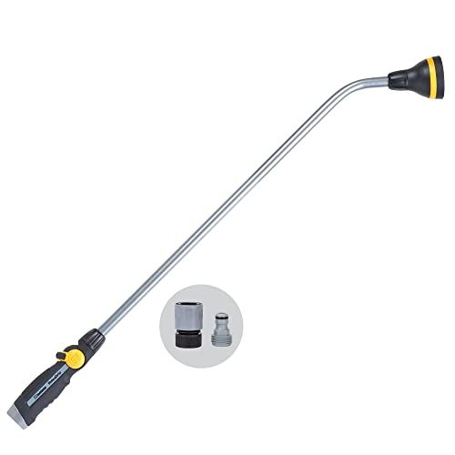 Melnor 65146AMZ RelaxGrip Shower Head Watering QuickConnects 33" Wand, Black/Yellow