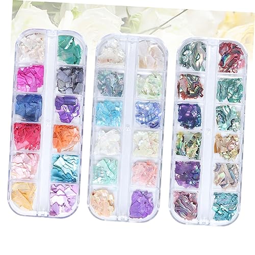 FOMIYES 9 Boxes Nail Glitter Flakes Nail Art Sticker Nail Encapsulation Accessories Manicure Stickers Manicure Accessories Nail Drill bits Nail Stamper Nail Gel Flake 3D Carapace Charm