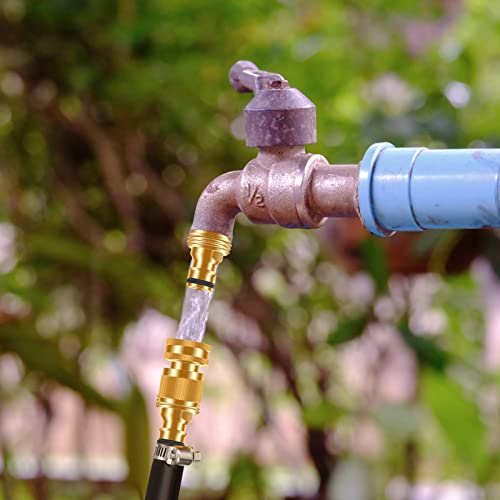 FRQNTKPA Garden Hose Quick Connector, No-Leak 3/4 Inch GHT Thread Fitting Water Hose Female Adapter and Male Adapter, Heavy-Duty Rust Resistant Brass Water Pipe Connect, Easy to Use ( 14 Pack )