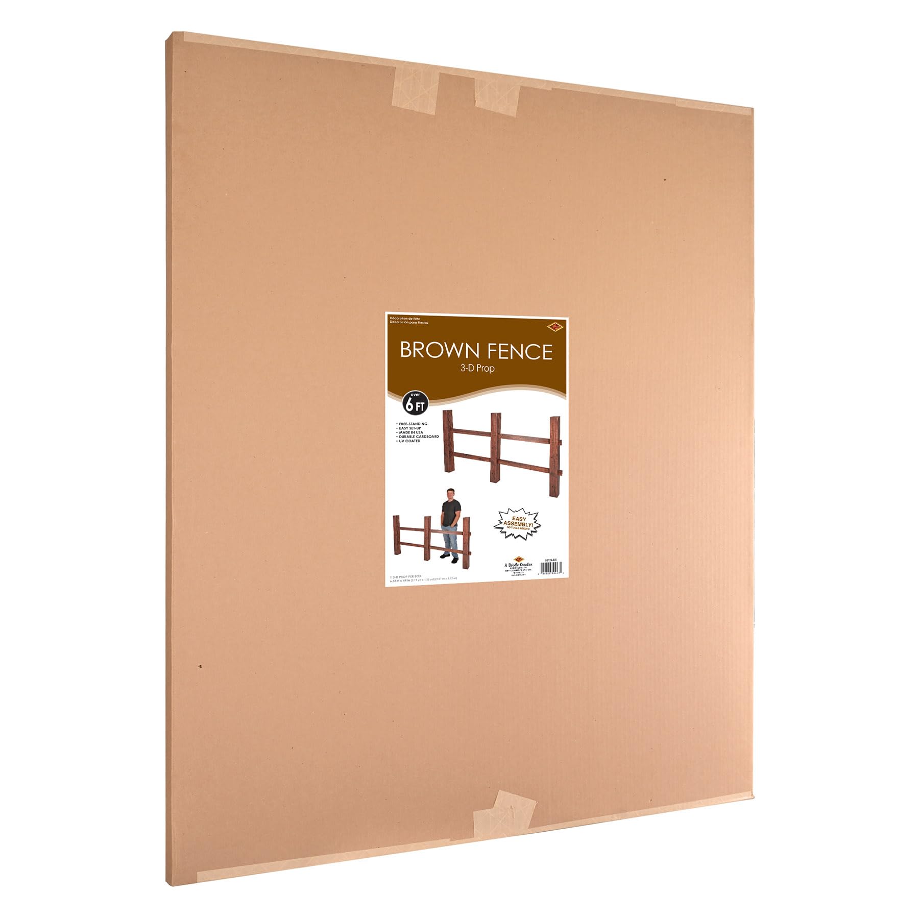 Beistle Large 3' 8" x 6' x 7" Cardboard Brown Fence Decorations Photo Prop Western Party Decor for Events Photography Shoot