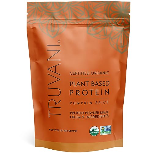 Truvani Vegan Pea Protein Powder | Pumpkin Spice | 20g Organic Plant Based Protein | 20 Servings | Keto | Gluten & Dairy Free | Low Carb | No Added Sugar