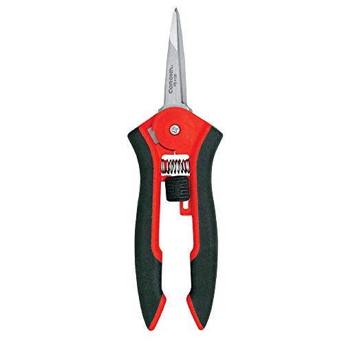 Corona FS 4120 Hydroponic Micro Snip Scissors for Gardening, Landscaping Herbs, Flowers and seedlings, 6-Inch, Red