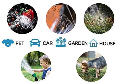 TOP DOG Rubber Garden Hose 30FT, No Kink Garden Water Hose With 7 Function Nozzle and Solid Brass Fittings Extra Strength Durable Gardening Flexible Hose for Garden/House/Car/Yard Washing