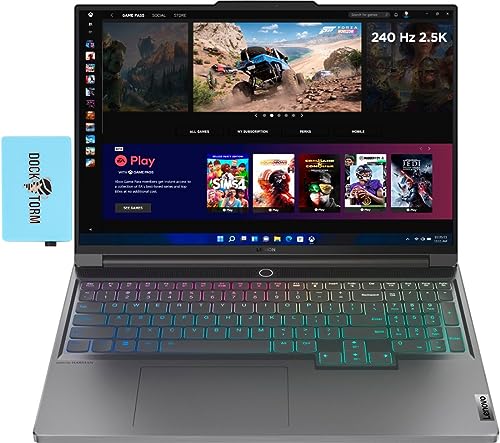 Lenovo Legion Slim 7i Gaming Laptop 16.0" 240 Hz IPS WQXGA (Intel i9-13900H, 32GB DDR5, 2x2TB SSD (4TB), GeForce RTX 4070 8GB, RGB KYB, FP Reader, Thunderbolt 4, WiFi 6E, Win 11 Pro) w/Dockztorm Hub