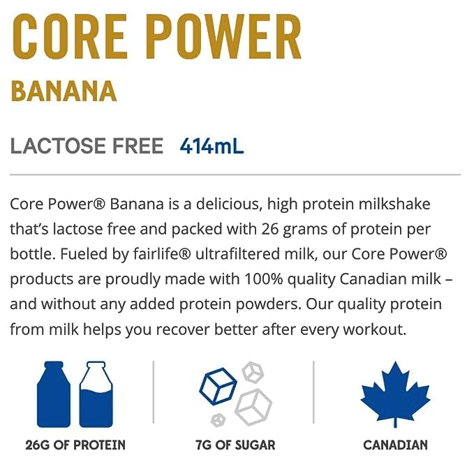 Fairlife Core Power 26g Protein Milk Shakes, Banana, (Pack of 4) Made with Canadian Milk (Shipped from Canada) by TrendnSave