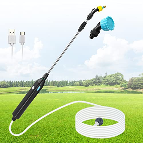 SideKing Battery Powered Sprayer Wand, 23.6" Telescopic Wand with 10FT Hose for Gardening (3 Nozzles)