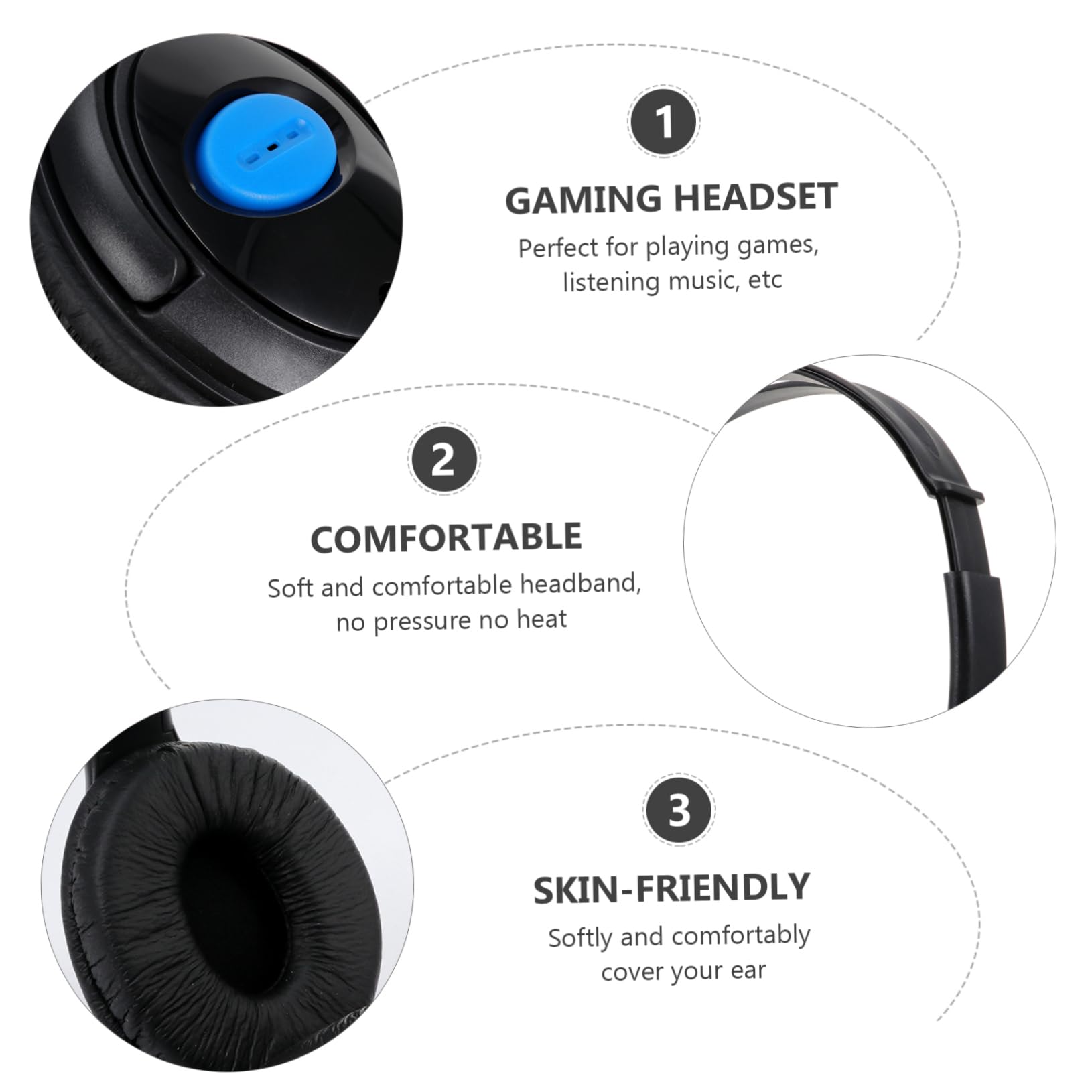UKCOCO Headphones Gaming Headphone Gaming Earphone Stereo Earphone Big Headphone Game Headset Game Supply Professional Gaming Headset Light Headset Surround Sound Headset Glowing Headset