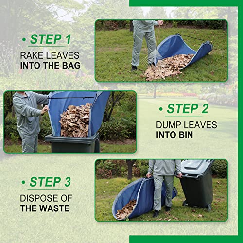 Leaf Collector- Garden Tool, Collapsible Reusable yard waste collector,leaf pickup, leaf loader,Heavy duty tote, Foldable Dustpan