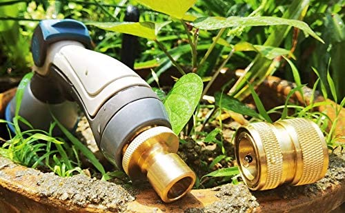 PLG Brass 8-Piece Quick Connect Garden Hose Fittings, 6 Male and 2 Female Set