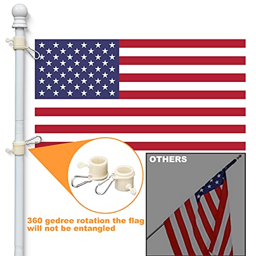TALITARE Flag Pole for House, 5 FT White Flag Pole Stainless Steel Flagpole Kit for American Flag Without Bracket Residential or Commercial Flag Pole for Outside Garden Yard