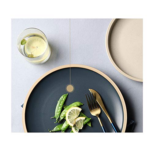Ceramic Dinner Plates Everyday Use Breakfast Plate, Matte Glazed Dessert, Salad, Appetizer plate, 8 Inch Round Steak plate, Four Soft Color Salad Pasta Dinner Plates (Color : Gray, Size : 2pack)