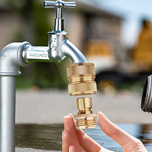 PLG Brass 8-Piece Quick Connect Garden Hose Fittings, 6 Male and 2 Female Set
