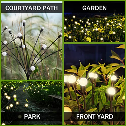 Solar Garden Lights 10LED - New Upgraded Solar Swaying Light, Sway by Wind, Ip65 Waterproof Solar Outdoor Light,Super Bright Light Bulb & High Flexibility Iron Wire, Yard Patio Pathway Decoration