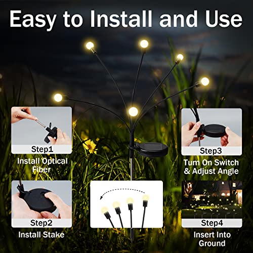 Solar Garden Lights 10LED - New Upgraded Solar Swaying Light, Sway by Wind, Ip65 Waterproof Solar Outdoor Light,Super Bright Light Bulb & High Flexibility Iron Wire, Yard Patio Pathway Decoration