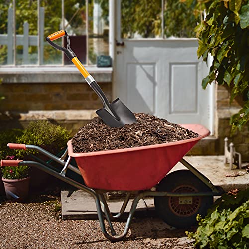 Shovel for Digging 28-inch Small Round Shovel with D-Handle Kids Metal Beach Shovel,Camp Shovel ,Garden Shovel ,Gardening Tools Fiberglass Handle
