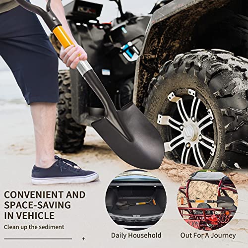 Shovel for Digging 28-inch Small Round Shovel with D-Handle Kids Metal Beach Shovel,Camp Shovel ,Garden Shovel ,Gardening Tools Fiberglass Handle