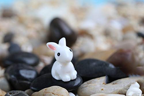 100Pcs Rabbit Miniature Figurines Mini Rabbits Fairy Garden Miniature Moss Landscape DIY Terrarium Crafts Ornament Accessories for Home Décor