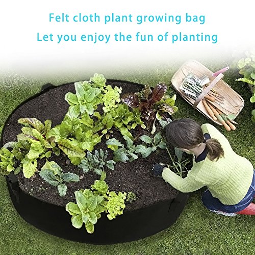 Asodomo 2 Pack 100 Gallon Round Raised Garden Bed Heavy Duty Grow Bags with Handles Breathable Planting Container for Planting Herb Flower Vegetable Plants