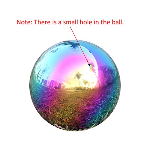 USHome Rainbow Home Garden Gazing Globe Mirror Balls, Polished Stainless Steel Shiny Sphere, Ideal As a Housewarming Gift (8 Inch)