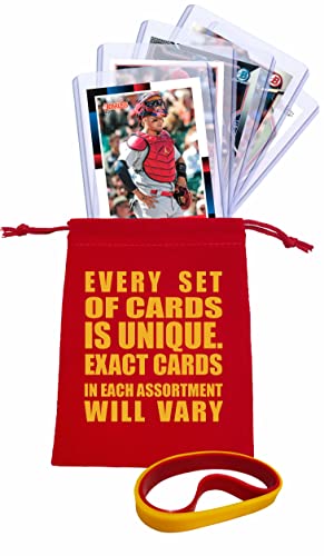Yadier Molina Baseball Cards (5) Assorted St. Louis Cardinals Trading Card and Wristbands Gift Bundle
