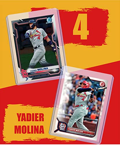 Yadier Molina Baseball Cards (5) Assorted St. Louis Cardinals Trading Card and Wristbands Gift Bundle