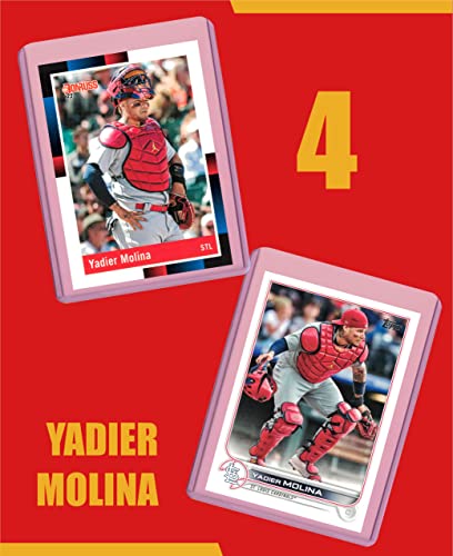 Yadier Molina Baseball Cards (5) Assorted St. Louis Cardinals Trading Card and Wristbands Gift Bundle