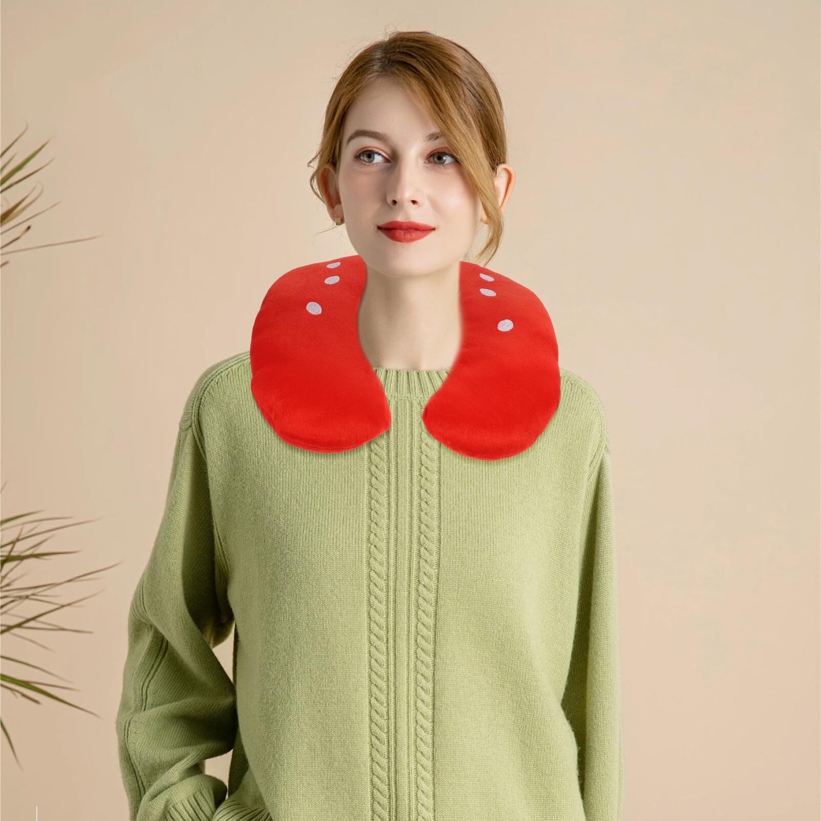 Healifty Napping Supplies Travel Neck Cushion Office Strawberry pp Cotton Pillow