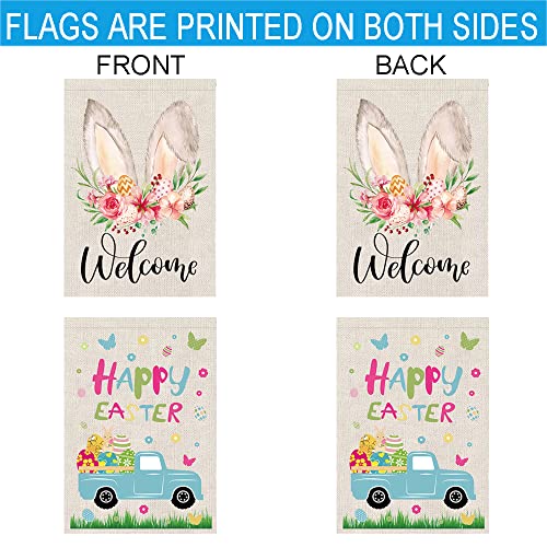 DmHirmg Easter Garden Flag,Easter Flag,Garden Flag for Easter Day Home Garden Yard Decorative(2Pack)