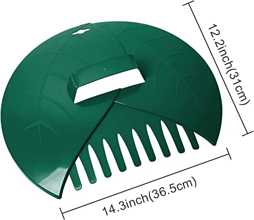 Evcitn 2set Leaf Scoops Hand Rakes, Large Durable Ergonomic Leaf Scoops for Picking up Leaves, Grass Clippings and Lawn Debris, Mixed Green 4 pcs