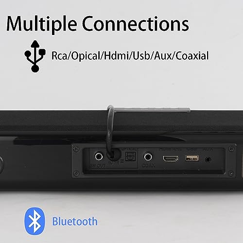 Phasetech Soundbar with 2 Wireless Microphones 2.1CH Bluetooth Sound Bar with Subwoofer, Karaoke Machine with Vocal Elimination, Sound Modification, Ambient Special Sound for Home Theater Audio
