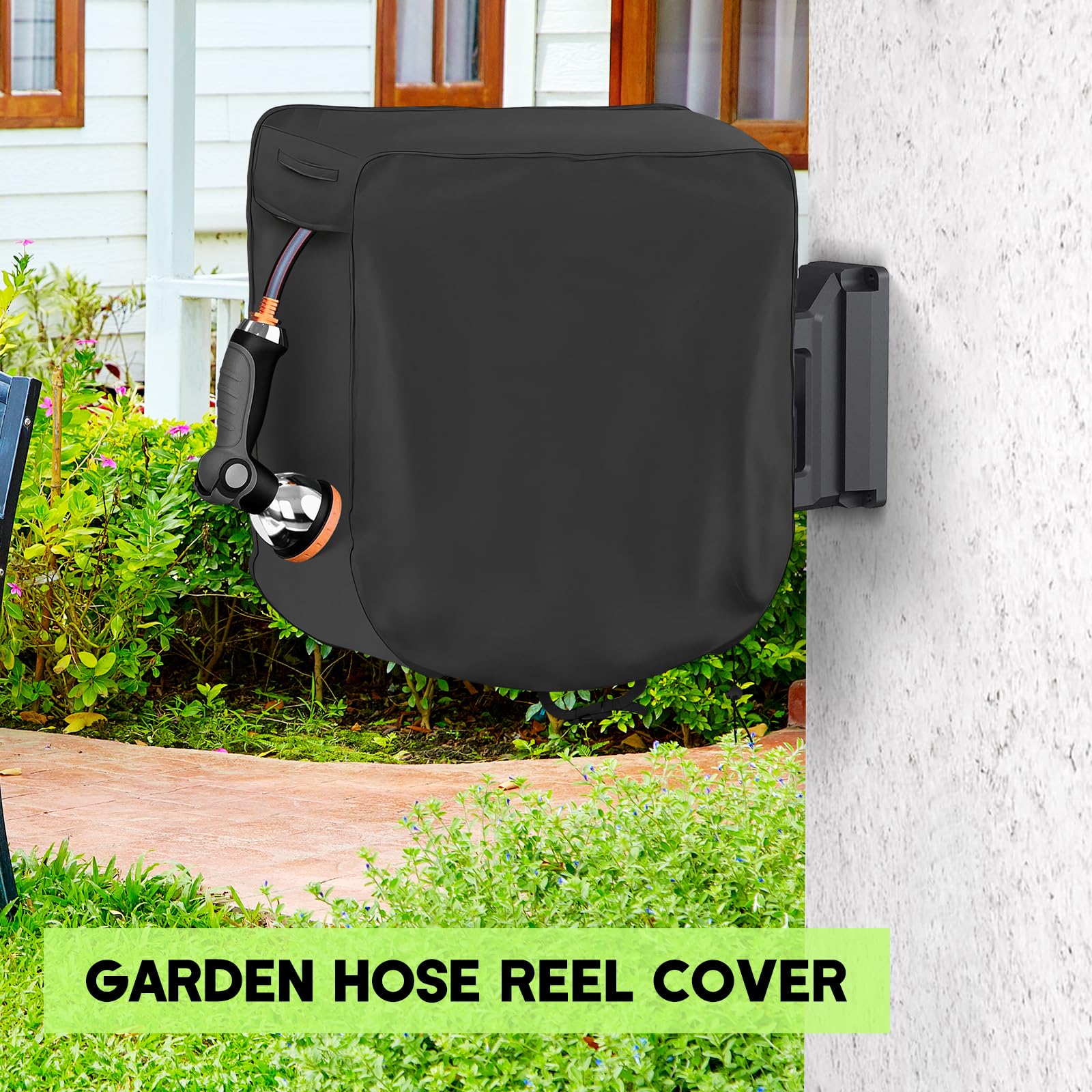 Leefasy Garden Hose Reel Cover Protective Cover Sun Protection Lightweight, Waterproof Garden Hose and Reel Portable Retractable Hose Reel Cover