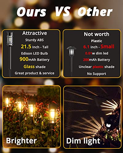8 Pack Solar Pathway Lights, Upgrade Bright Solar Garden Lights Decorative, Waterproof Solar Outdoor Lights Christmas Pathway Lights for Yard Lawn Walkway Landscapes, Auto On/Off, Easy-to-Install