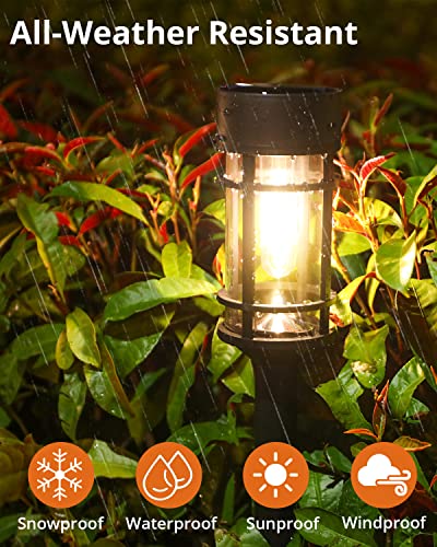 8 Pack Solar Pathway Lights, Upgrade Bright Solar Garden Lights Decorative, Waterproof Solar Outdoor Lights Christmas Pathway Lights for Yard Lawn Walkway Landscapes, Auto On/Off, Easy-to-Install