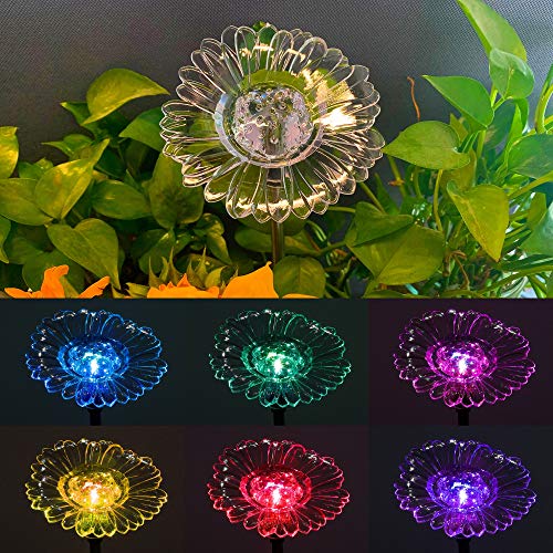 MAGGIFT 6 Pack Outdoor Solar Figurine Lights, Solar Powered Garden Stake Light, Color Changing LED Landscape Lighting, Sparkling Star Flower Hummingbird Butterfly Dragonfly Bee for Patio Yard Pathway