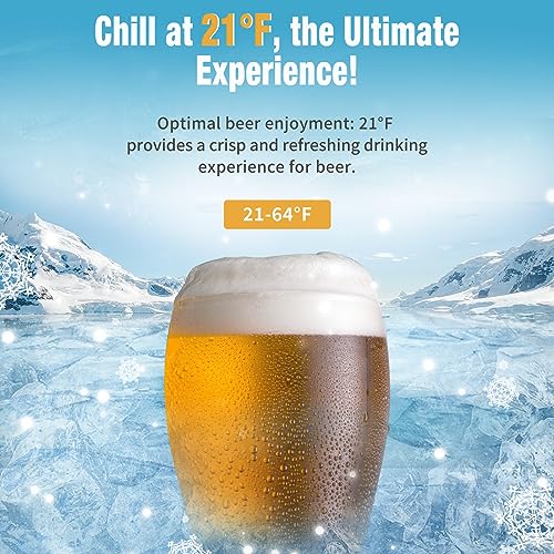 JINJUNYE Beverage Refrigerator and Cooler, 115 Can Beverage Fridge, Cools to 21°F, Mini Fridge Freestanding Beverage for Beverage, Beer Wine, Juice, for Bedroom Bar Office 3 Cu.ft
