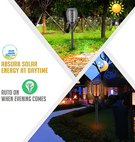 Aityvert Upgraded Larger Solar Torch Lights, Waterproof Outdoor Dancing Flames Lights, Flickering Flames Garden Lights, Landscape Decoration Pathway Patio Lights 43" 96 LED (6)