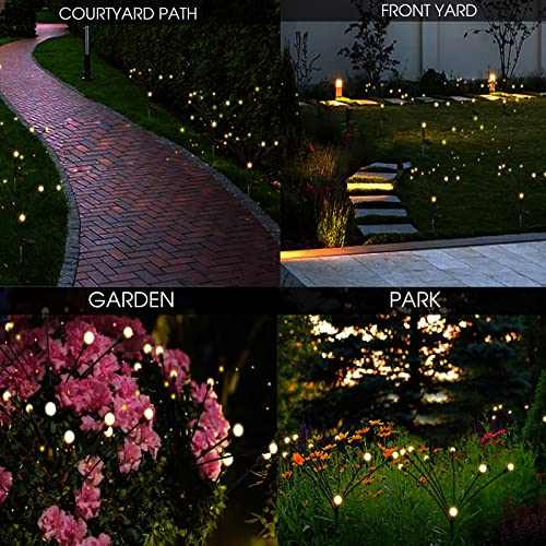 MR.FUNNY Solar Garden Lights - Warm White Swaying Firefly Lights Solar Outdoor, IP 65 Waterproof Solar Powered Firefly Lights, Outdoor Solar Lights for Yard Patio Pathway Decoration (2 Pack)