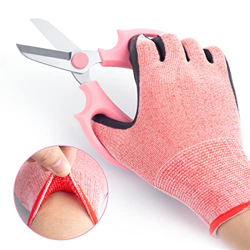 4PCS Garden Pruning Shears Scissors Kit, Rose Thorn Remover, Tree Pruner Hand Tools, Cordless Trimmer & Floral gloves for Gardening Flower Arrangement