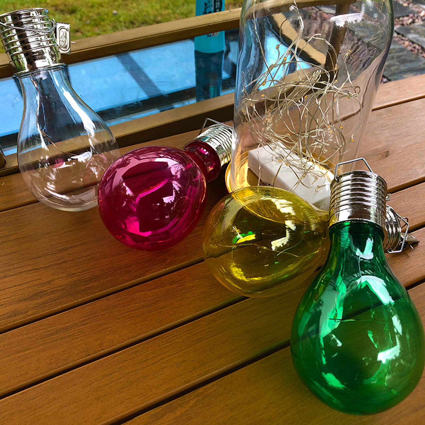 YDJoo Solar Hanging Lights Outdoor Solar Globe Lantern Light with Hook Solar Globe LED Hanging Decorative Lights Solar Garden Lights for Garden Patio Yard Tree, 4 Pack (Green)